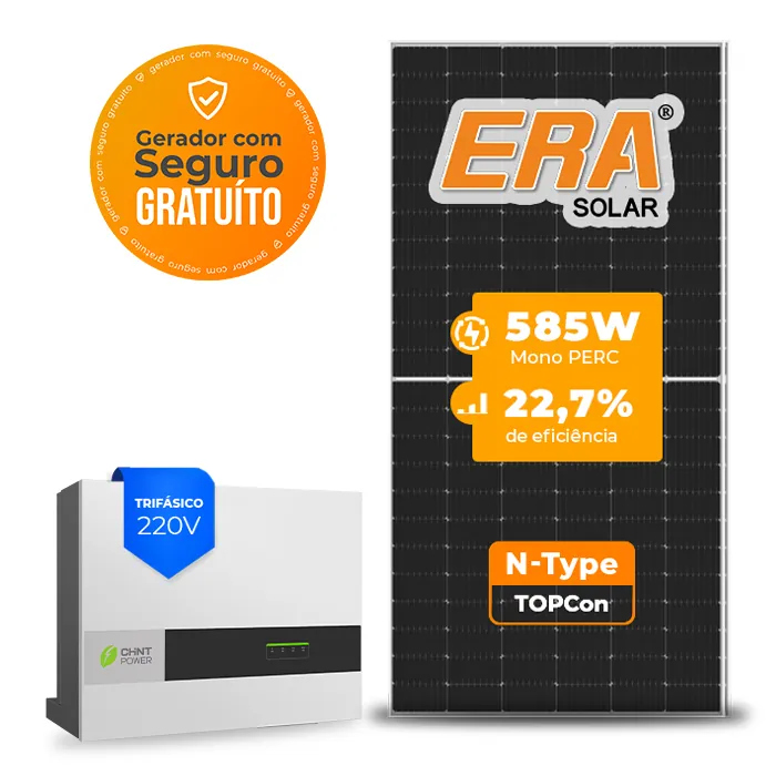 Gerador de Energia Solar On Grid Chint Power Telhado Metálico Perfil 55cm Mini | Solmais